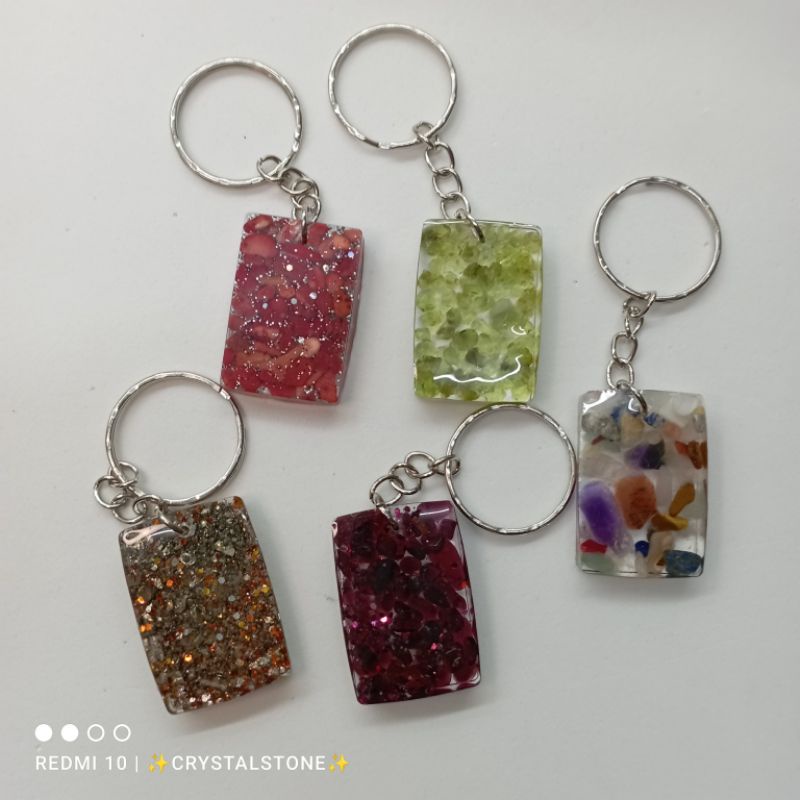 Natural Crystal Resin Epoxy mini keychain | Shopee Malaysia