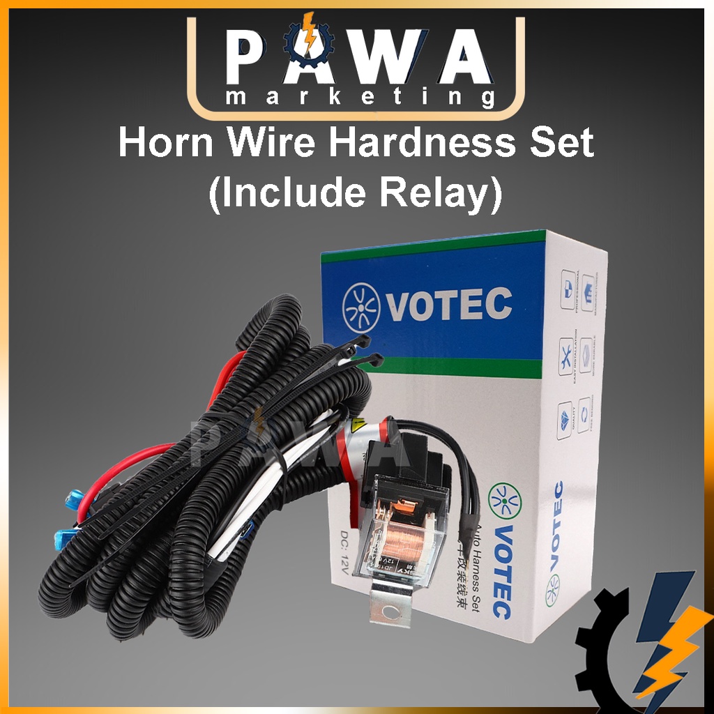 Pawa 12V 24V Horn Wiring Harness Relay Kit Wire Hon Relay Wayar ...