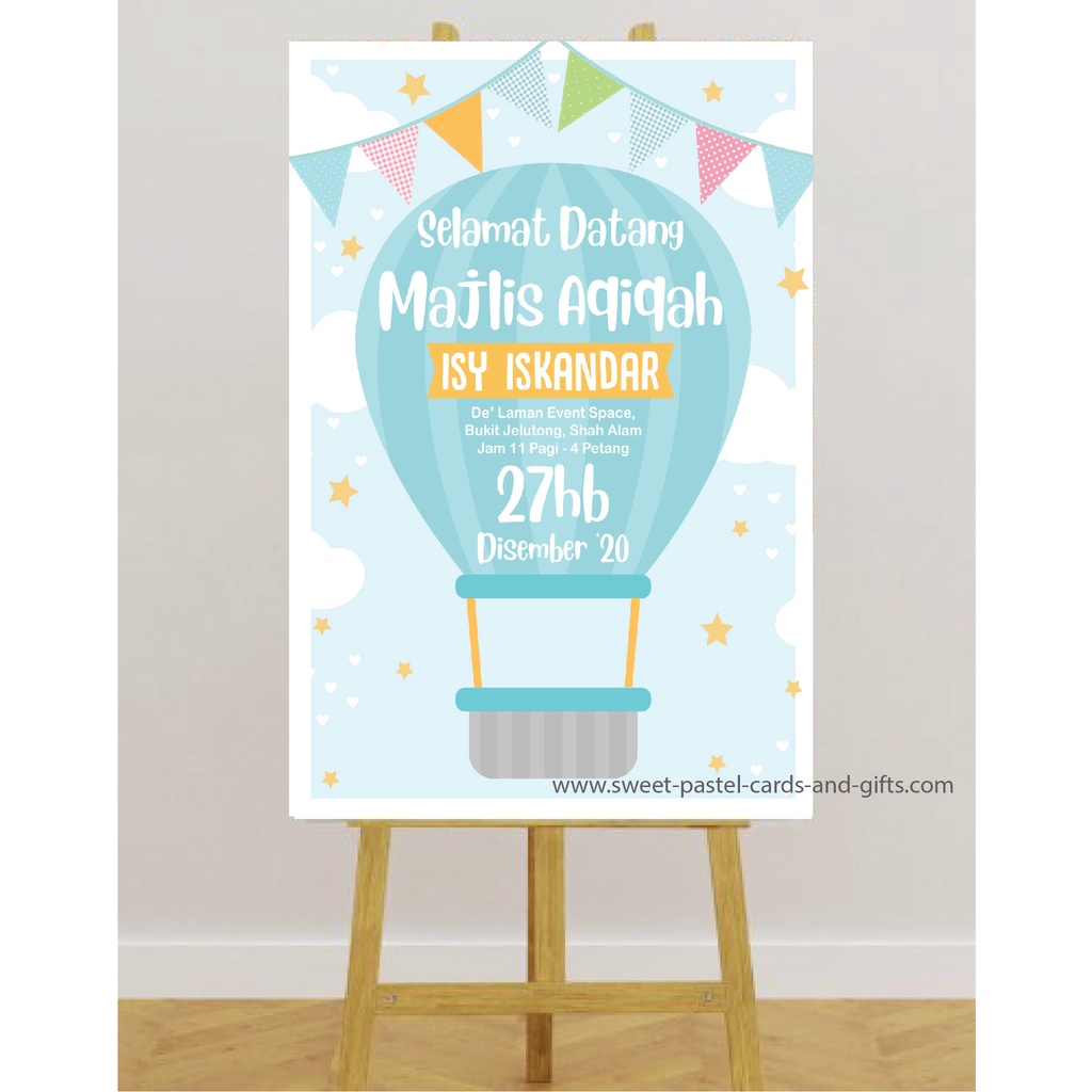 Welcome Board untuk Majlis Aqiqah/Kesyukuran/Cukur Jambul (Ikut Design ...