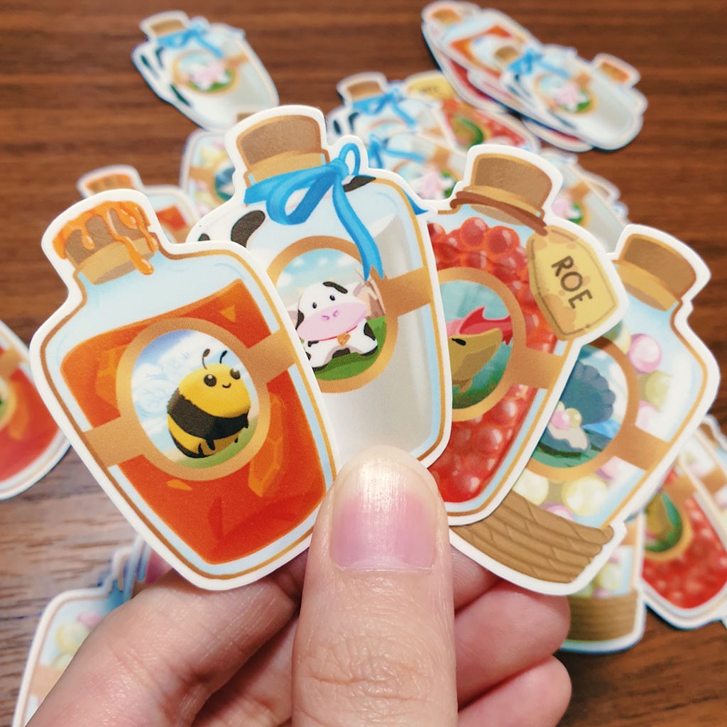 (10pcs/pack) INMOONITY Fresh Harvest Stickers Milk Honey Fish Roe ...