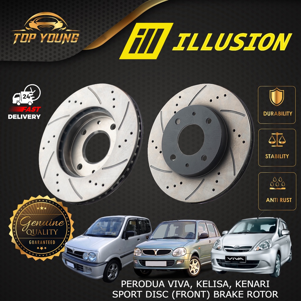 ILLUSION PERODUA VIVA , KELISA , KENARI FRONT (DEPAN) DISC ROTOR SPORT ...