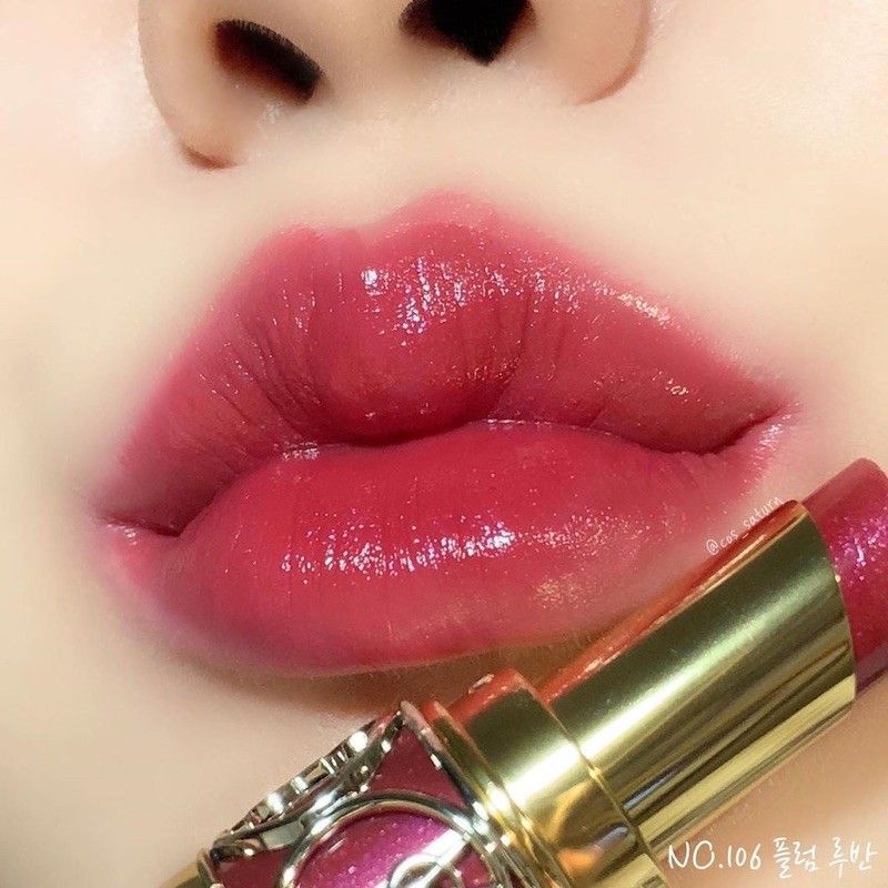 YSL ROUGE VOLUPTE SHINE LIPSTICK - 106 Plum Ruban | Shopee Malaysia