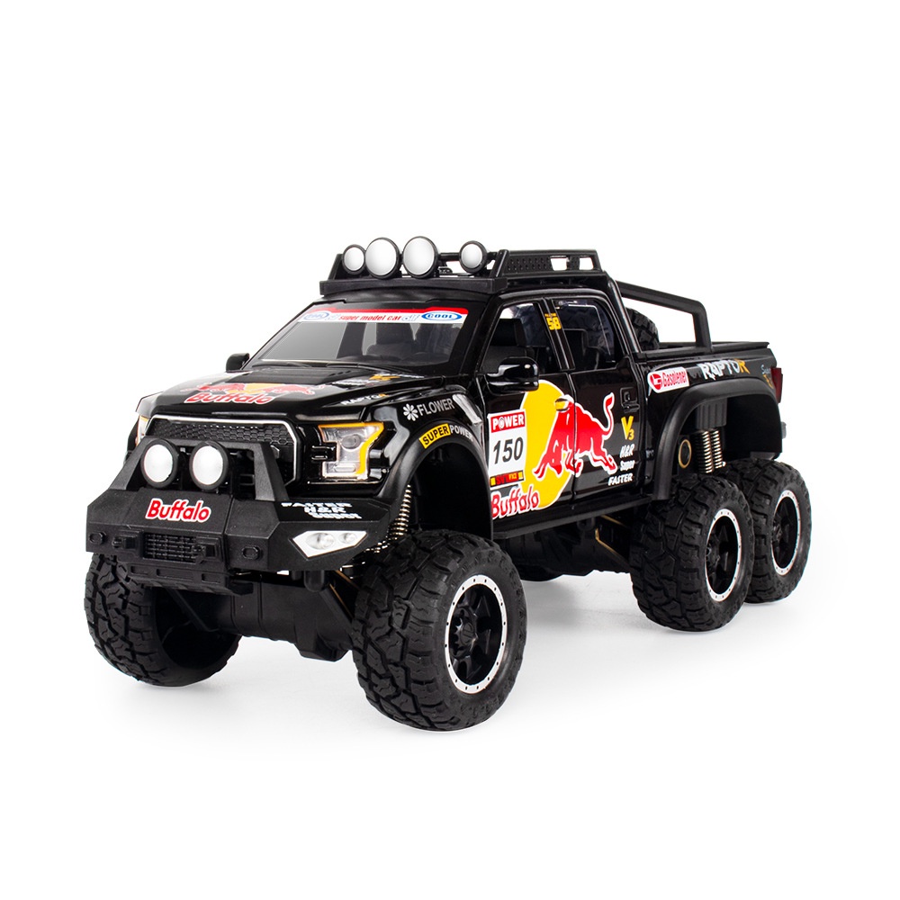 Mini auto Ford Raptor Bigfoot F150(RedBull) 1:32 Die Cast Model Light ...