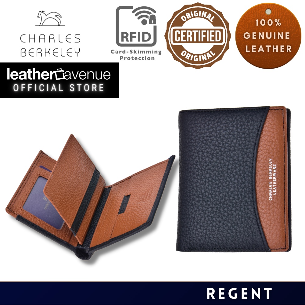 Charles Berkeley REGENT Promo Leather Short BiFold Wallet for Men with ...