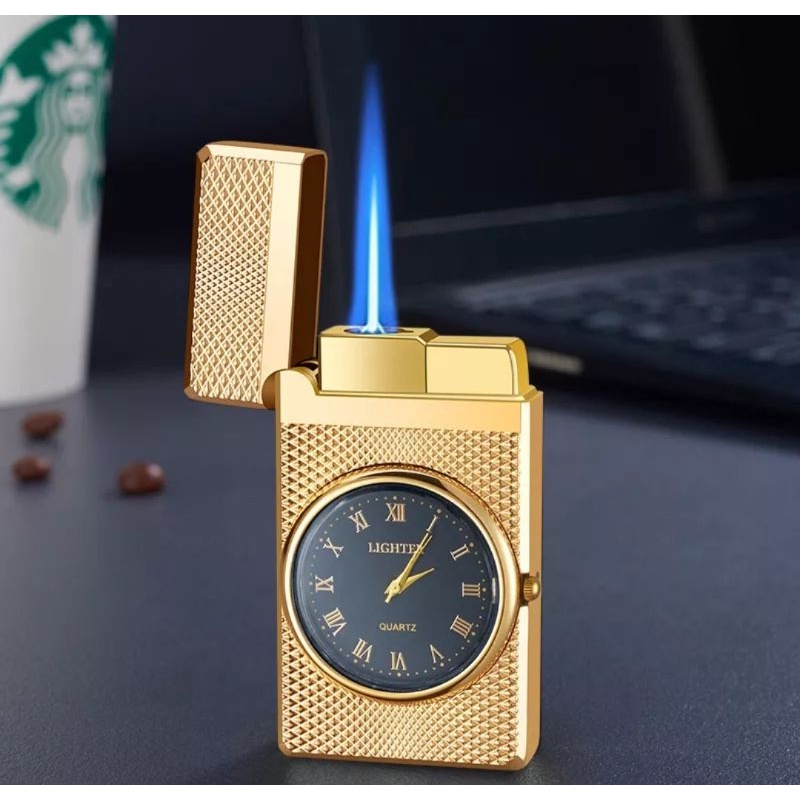 Jet Gas Lighter Watch Unusual Butane Tube Metal Turbine Windproof Cigar ...