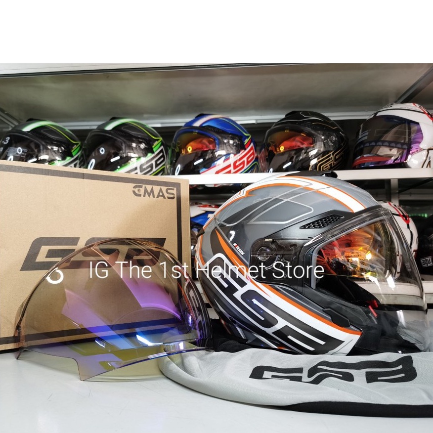 Original GSB G-263 Grey Open Face Helmet | Shopee Malaysia