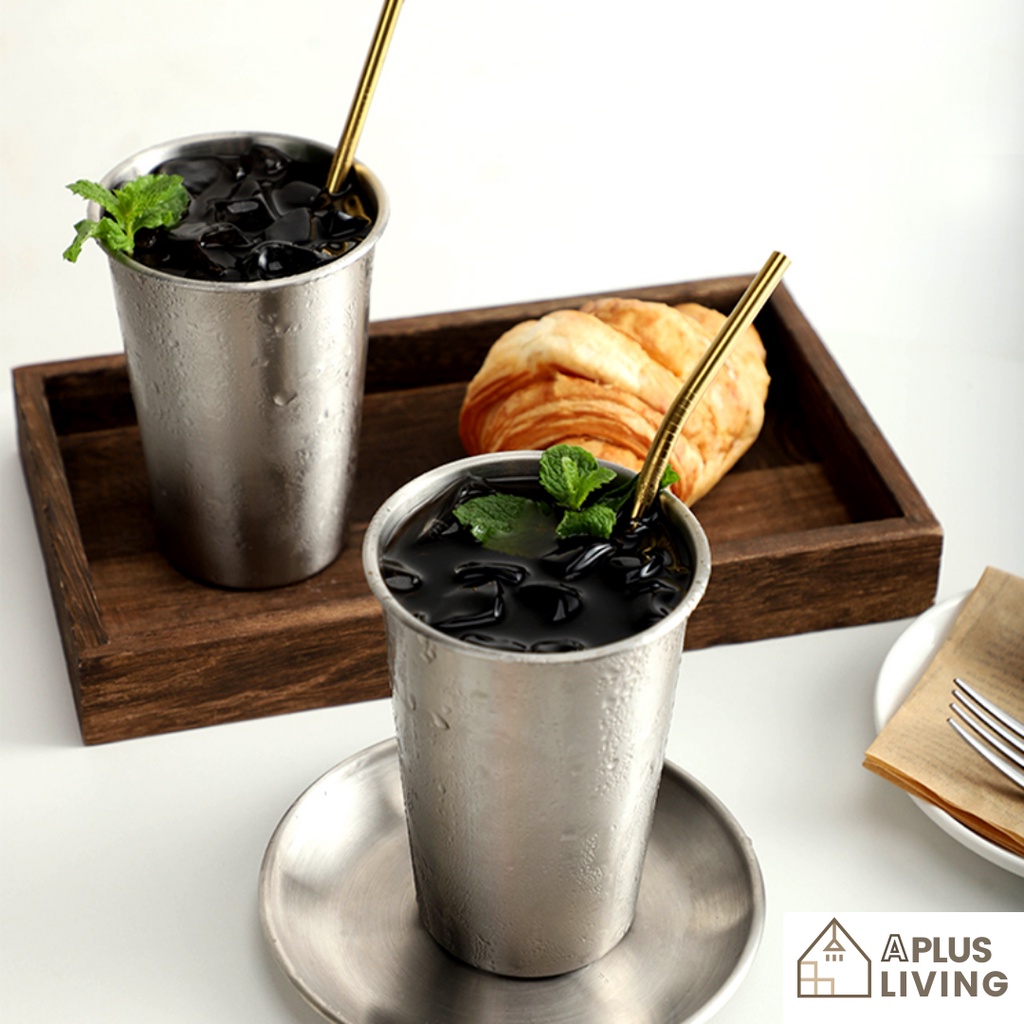 🇲🇾 SUS304 Korean Stainless Steel Metal Cup Wine Beer Cups Coffee Tea ...