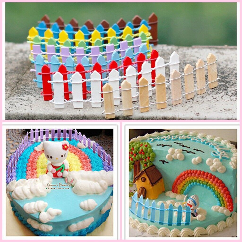 [Many colors] Decoration of birthday cake Decorate the fence with ...