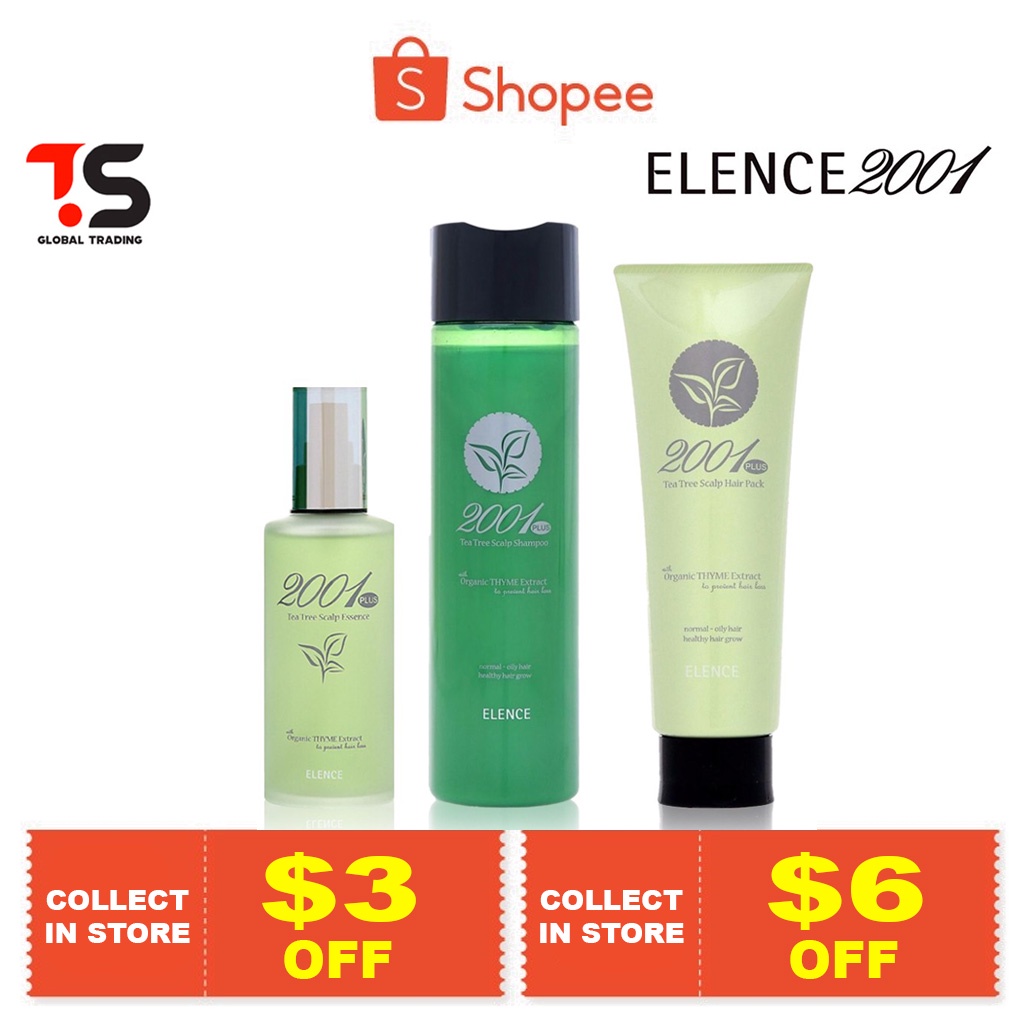 Elence 2001 Plus Tea Tree Scalp Shampoo 320ml / Hair Pack 240g / Essence 170ml | Shopee Malaysia
