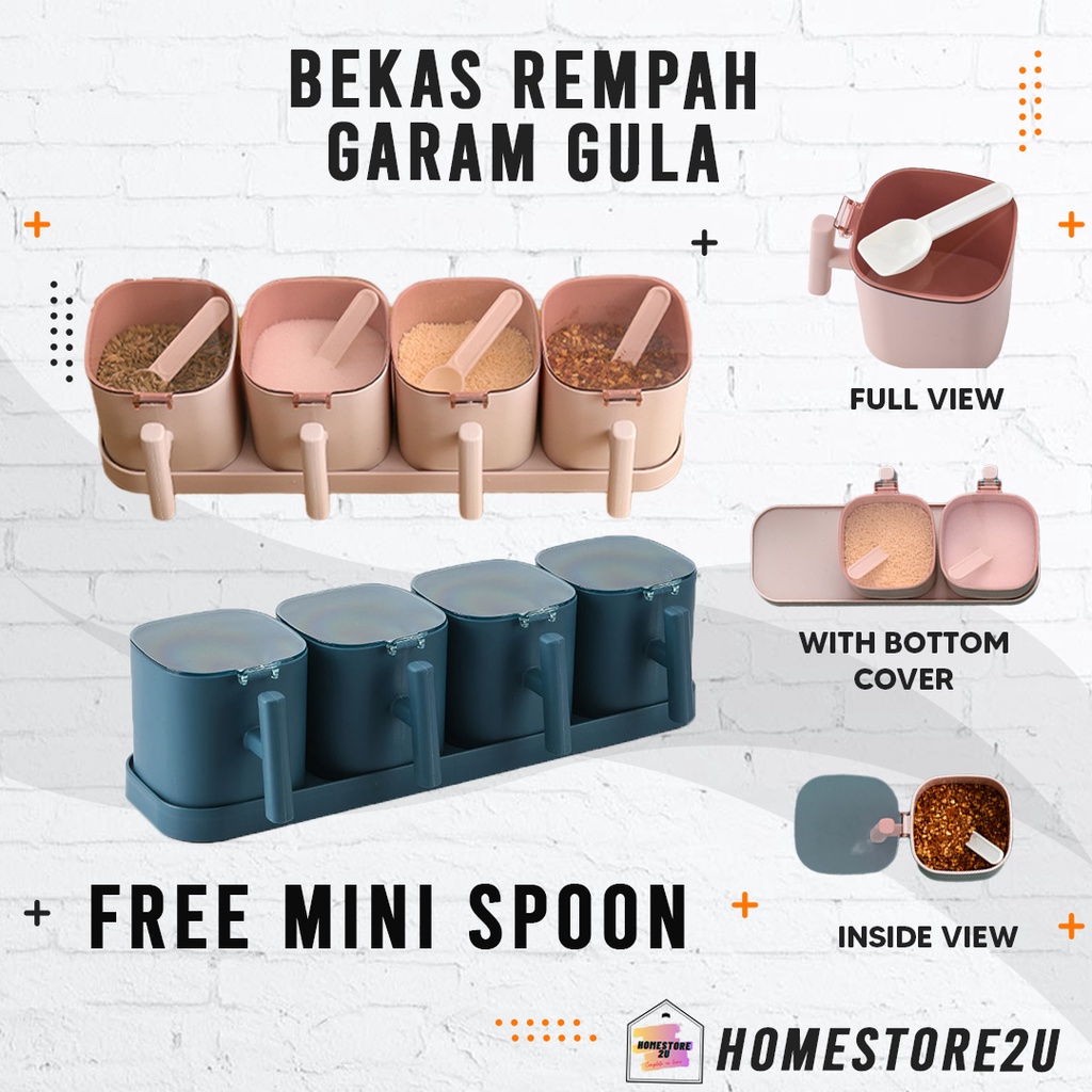 Bekas rempah ratus garam gula kunyit plastik | Spice jar seasoning jar ...