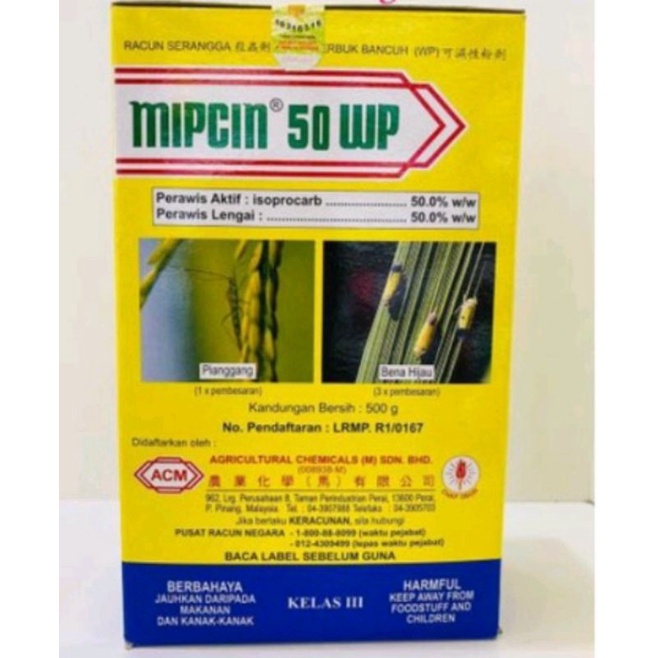READY STOCK MIPCIN 50 WP ACM ISOPROCARB 50% | MIPCIN 50 WP- 500G Racun ...