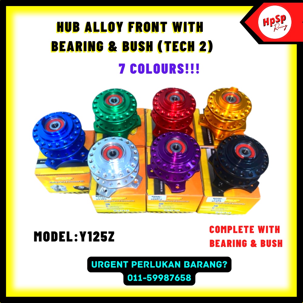 Y125Z HUB ALLOY TECH 2 HPSP FRONT WITH BEARING & BUSH ALLOY | Shopee Malaysia