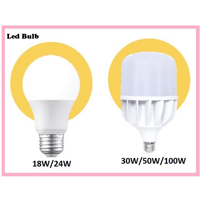 LED BULB E27 18W 24W 30W 50W 100W daylight white 220v-240v Light Bulbs ...