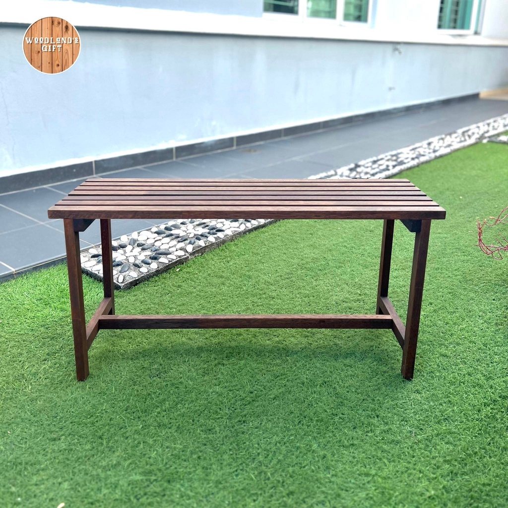 Solid Wood Wooden Bench Chair (outdoor/indoor) | Shopee Malaysia