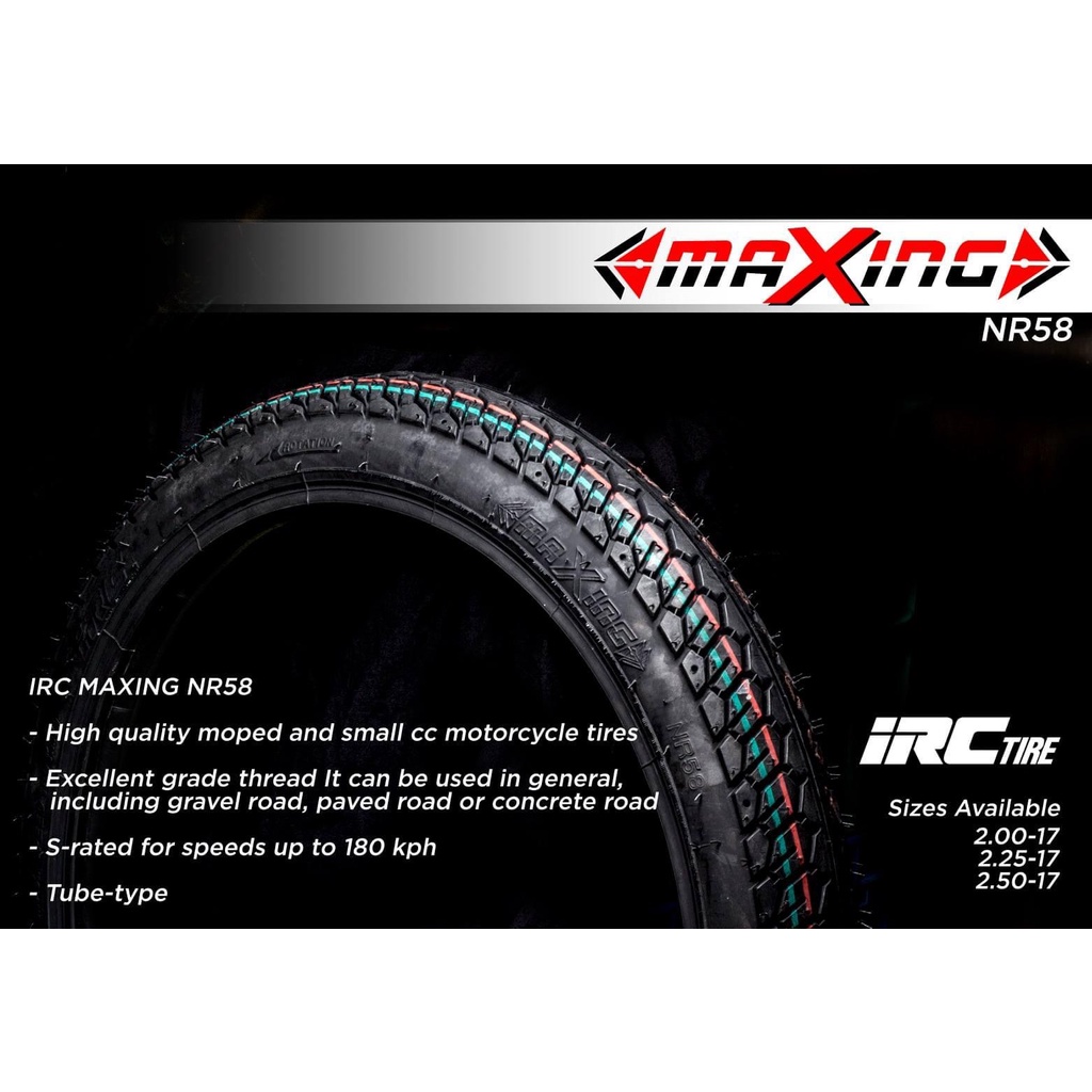 🇹🇭🔥TAYAR MOTOR IRC MAXING TUBE 17 & 18 TIRE ORIGINAL 🇹🇭🔥 SAIZ 2.25-17 ...