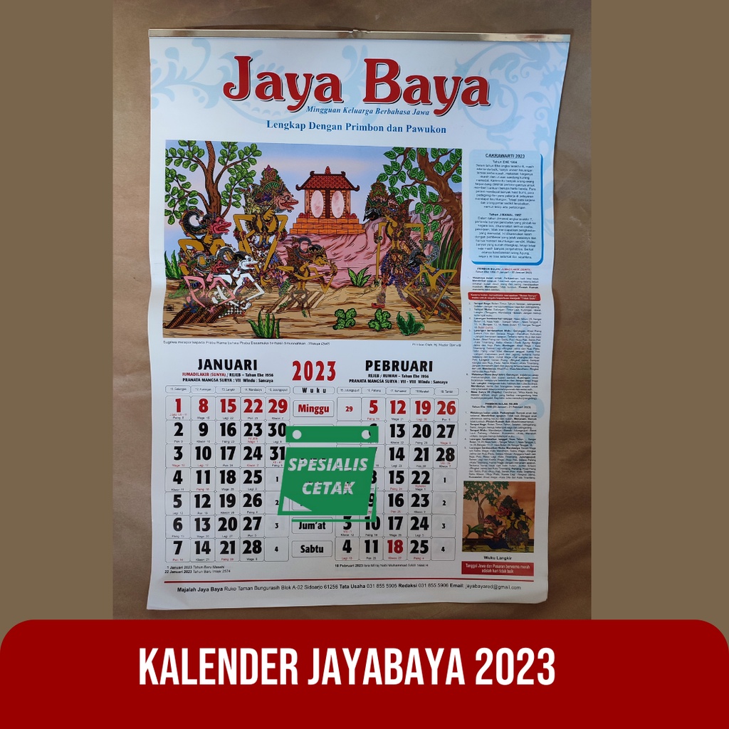 Jayabaya Calendar 2023, Complete Java Calendar ORIGINAL | Shopee Malaysia