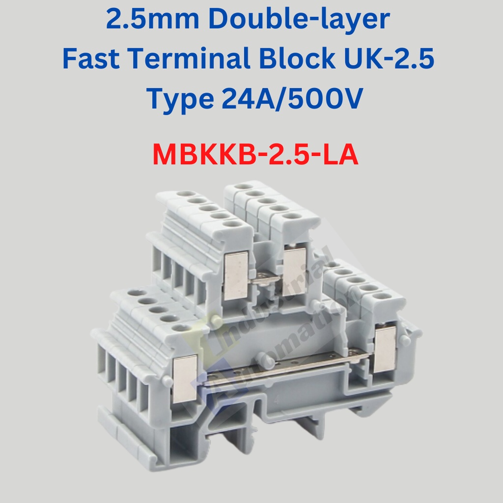 Electrical Terminal Connector Blocks Double Layer MBKKB 2.5 | Shopee ...