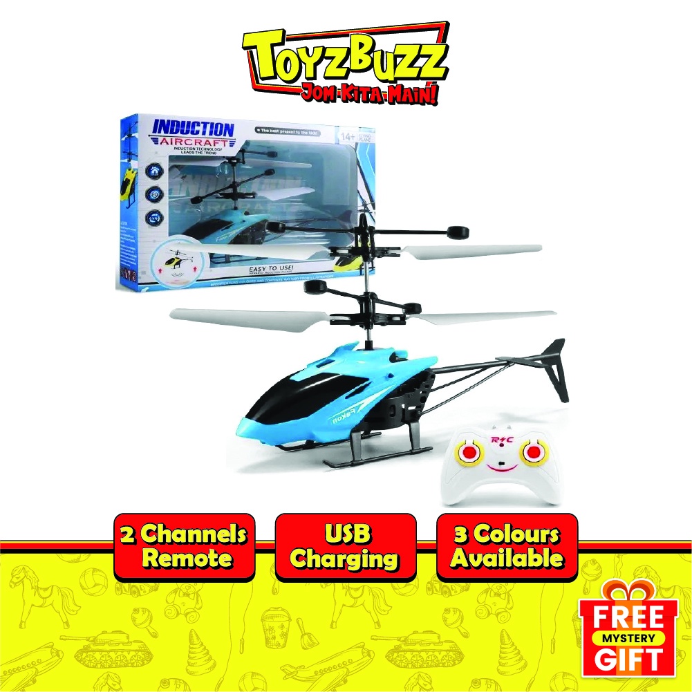 Toyz Buzz Induction Aircraft Mini Helicopter Remote Control 2CH & Hand ...