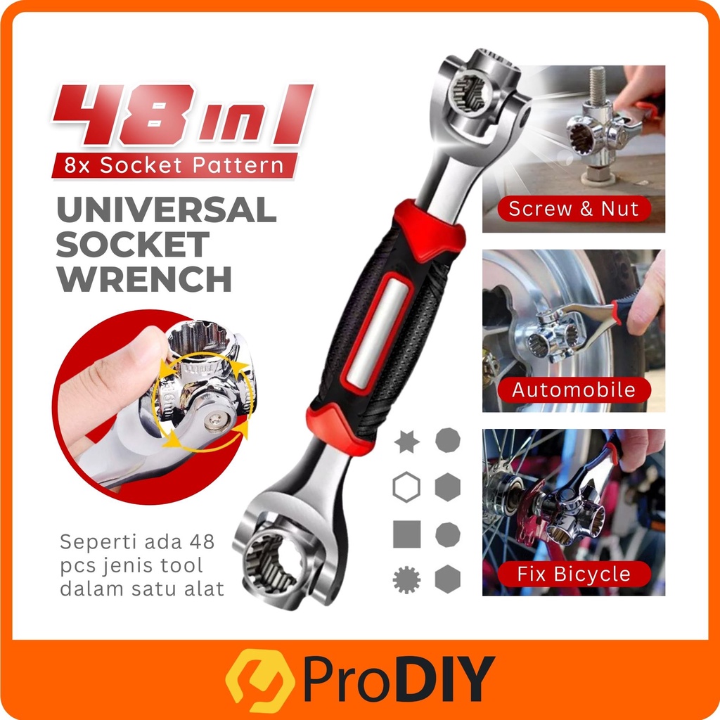 PRODIY 48 in 1 Universal Wrench Superior Strength Alloy Bolt Torx Nut ...