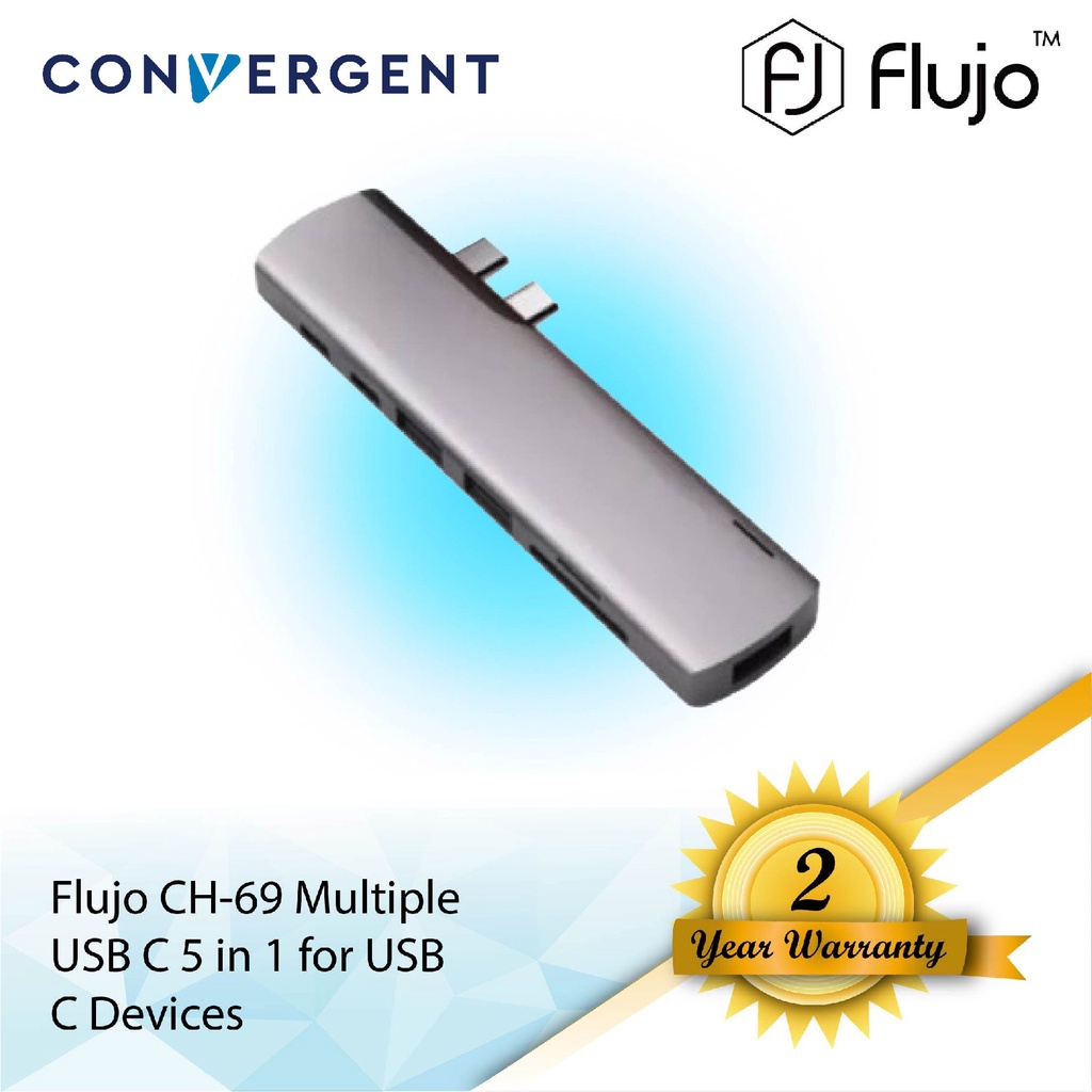 [BUY 1 FREE1]Flujo CH69 USB C Hub Adapter 5-in-1 Multi-function Dongle ...
