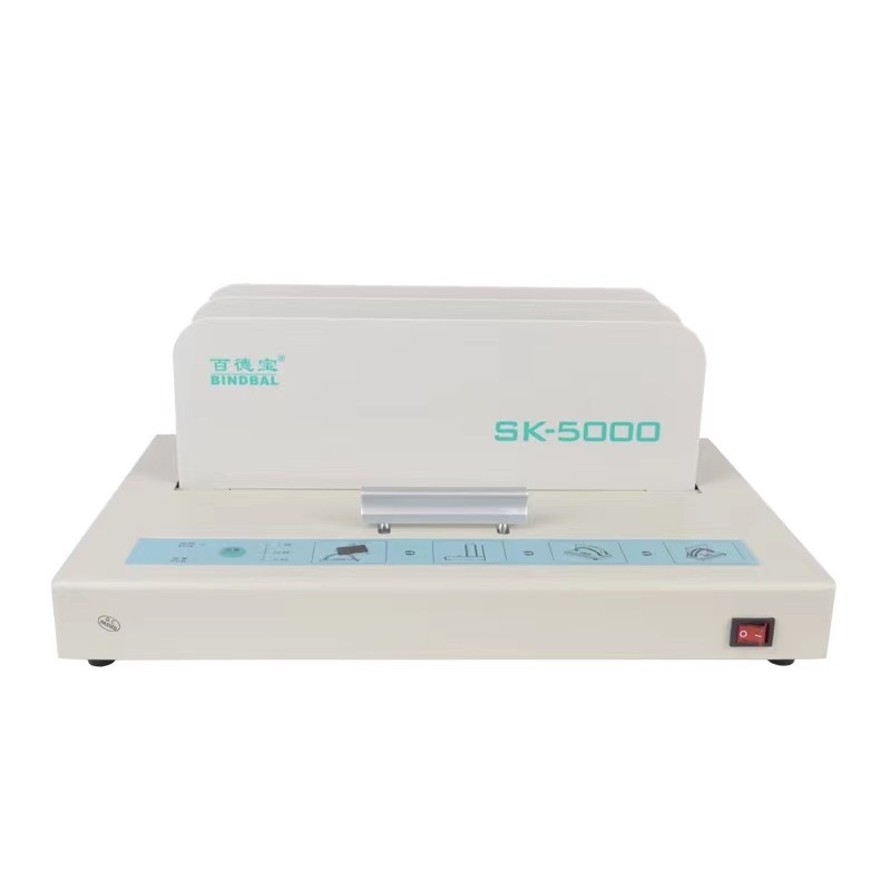 Hot Glue Binding Machine, Small Manual Financial Auto Punch Machine SK-5000 Desktop Hot Melt ...