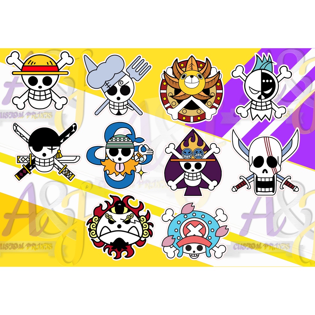 one piece logo printed vinyl stickers laminated glossy | Shopee Malaysia
