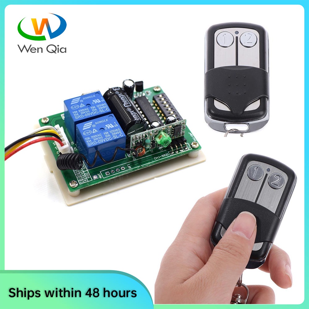 433mhz Wireless Remote Control Switch Auto Gate 2-Channel Transmitter ...