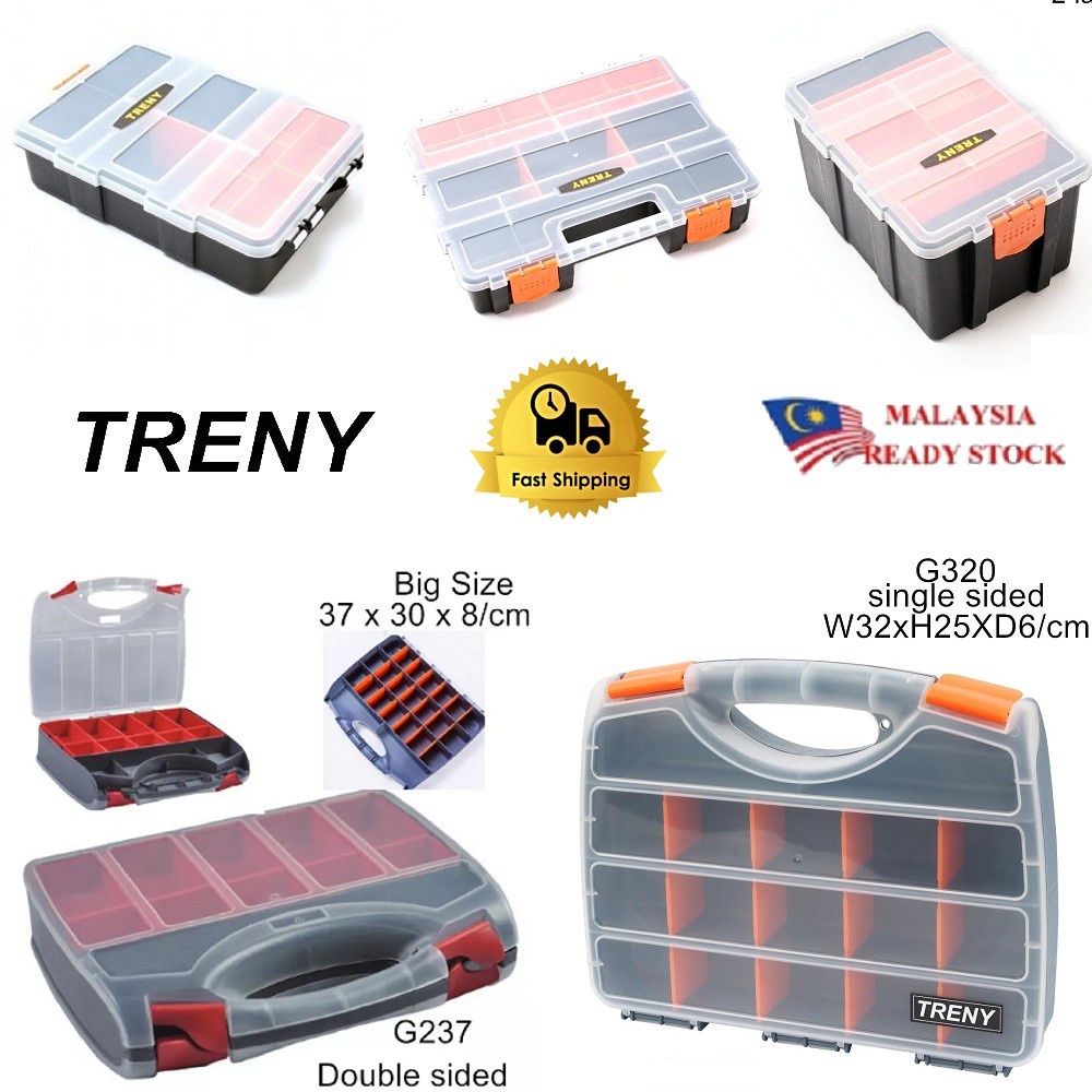 TRENY Plastic Tool Boxes Storage Case Small Nuts Bolts Screws Parts ...