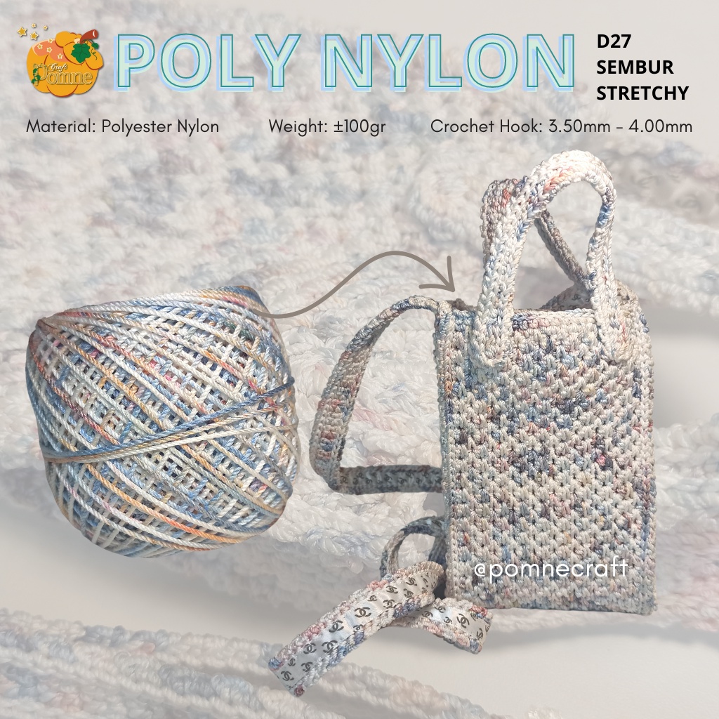 POLY NYLON SEMBUR - POLYESTER YARN - POLY KNITTING YARN D27 | Shopee ...