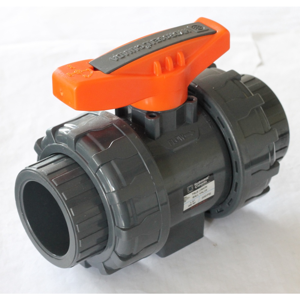 HYDROSEAL CANADA PVC Double Union Ball Valve Socket End 1-1/2 inch, 40 ...