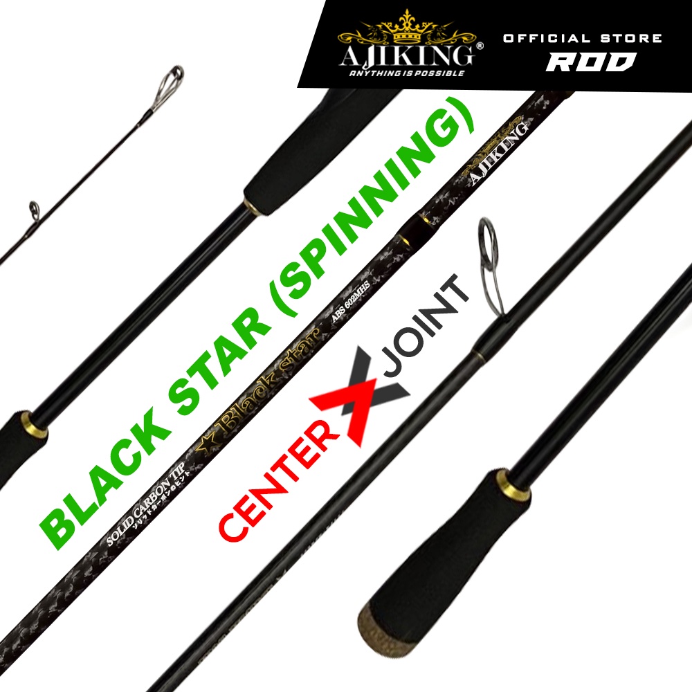 Ajiking Black Star Max Load Spinning Fishing Rod (12kg/6'0ft-6'6ft ...