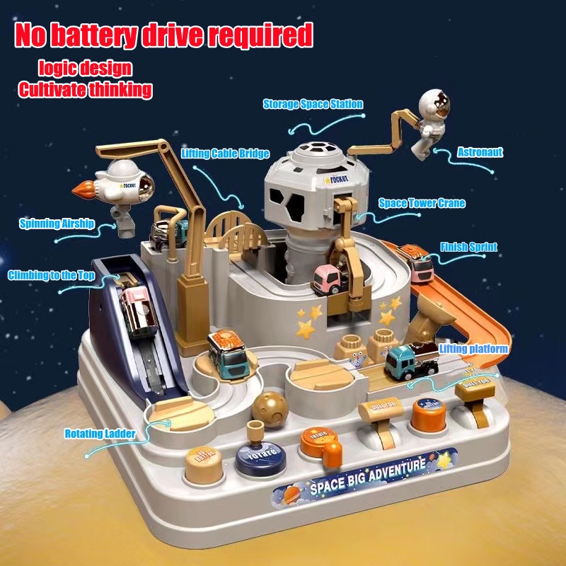 Children Educational Toys Car Track Space Astronaut Big Adventure Table ...
