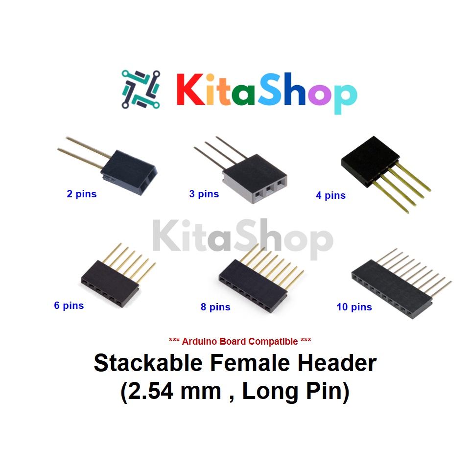 Stackable Female Header (2.54 mm , Long Pin) | Shopee Malaysia