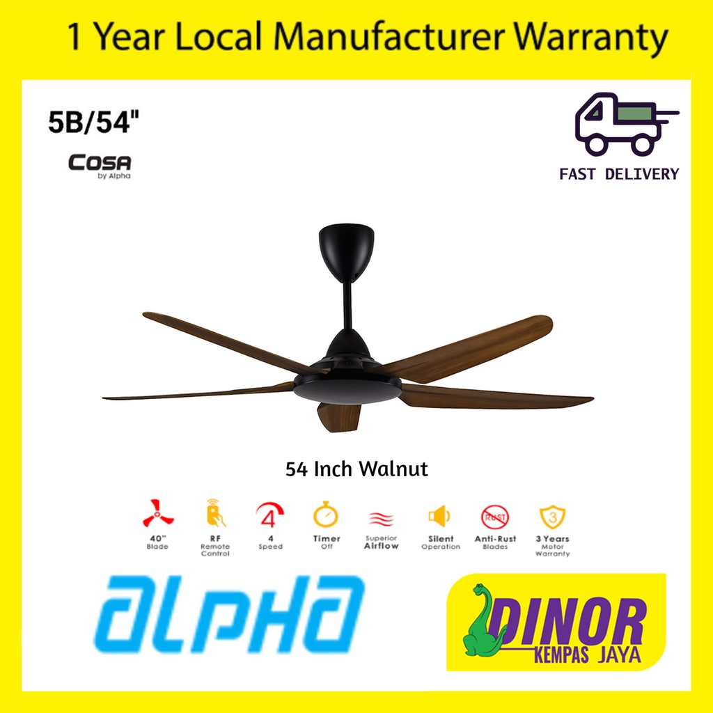 ALPHA Cosa Xpress-5B/54 54 Inch Designer Ceiling Fan Cosa Xpress-5B/54 ...
