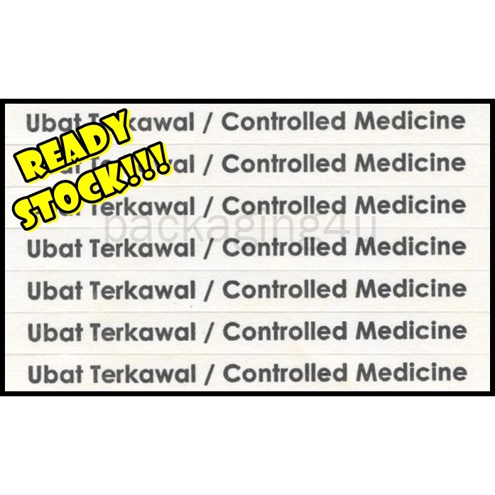 100 pieces Controlled Medicine/ Ubat Terkawal, Medical Label / Sticker ...