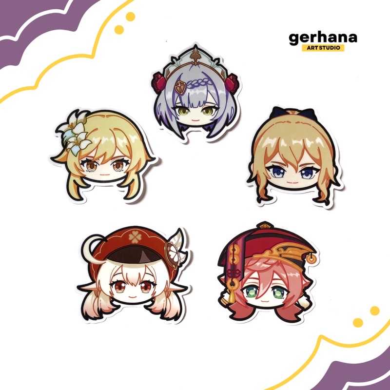 Genshin Impact Chibi Sticker | Noelle Klee Jean Lumine Yanfei | Shopee ...