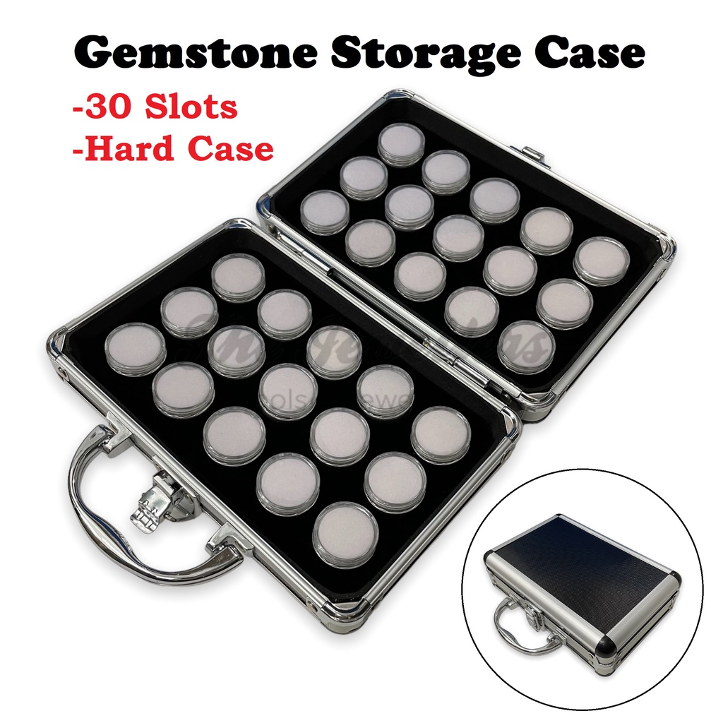 30 Slots Luxury Diamond Gemstone Display Box Jewelry Storage Case ...