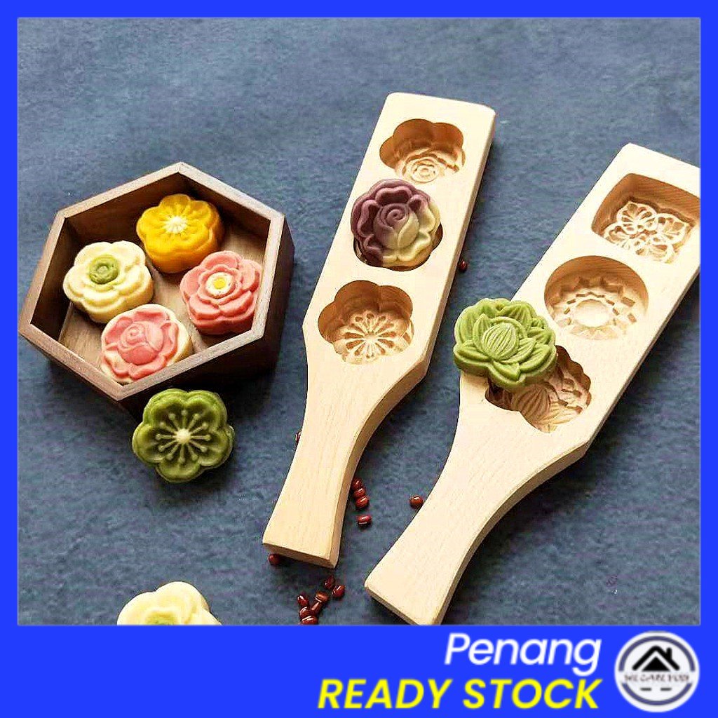 Wecareyou20 Acuan Kayu Kuih CNY Traditional Wooden Kuih Bangkit Mould ...