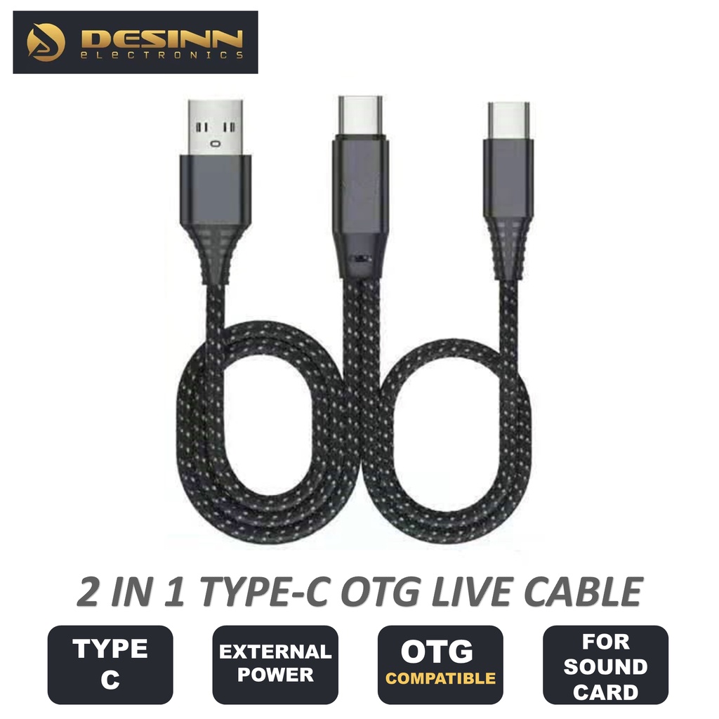 OTG USB C Live Sound Card Cable with charging for V8 support Smartphone ...