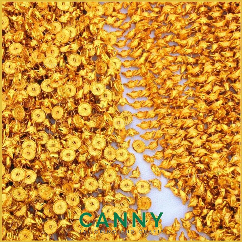 Rantai Syiling Emas Cina / Yuan Bao Chain Plastic CNY Deco / CNY Tree ...