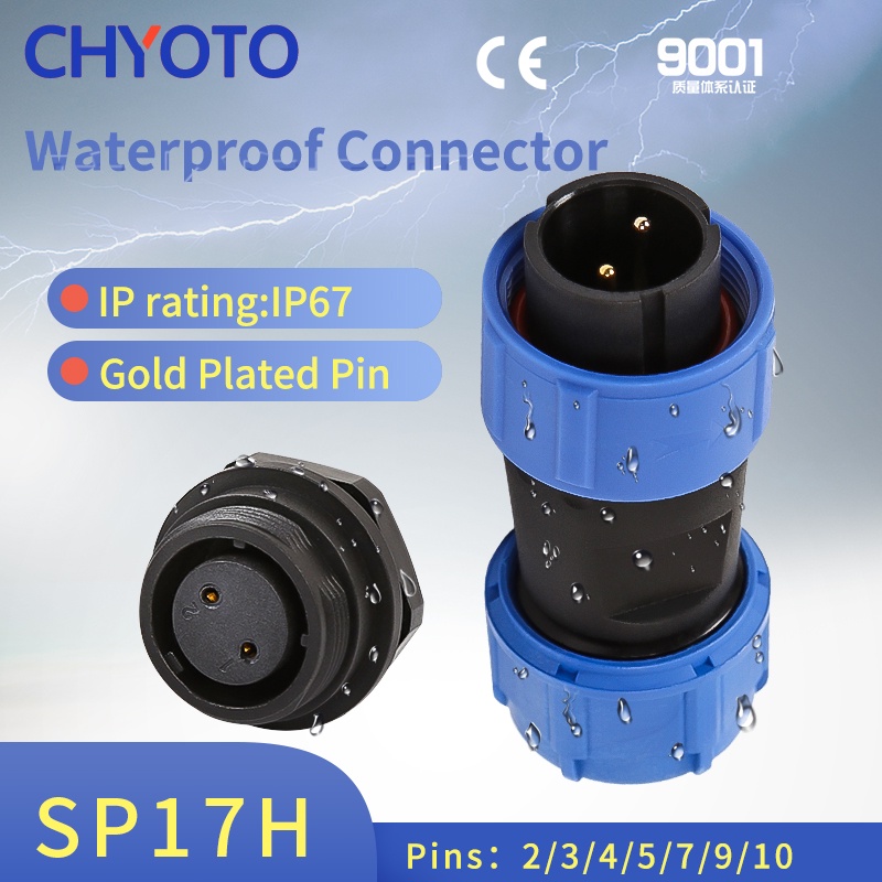 Sp17/sd17 Rear Nut Socket IP68 Waterproof Aviation Plug Socket Connector Connector 2 Cores 3 ...