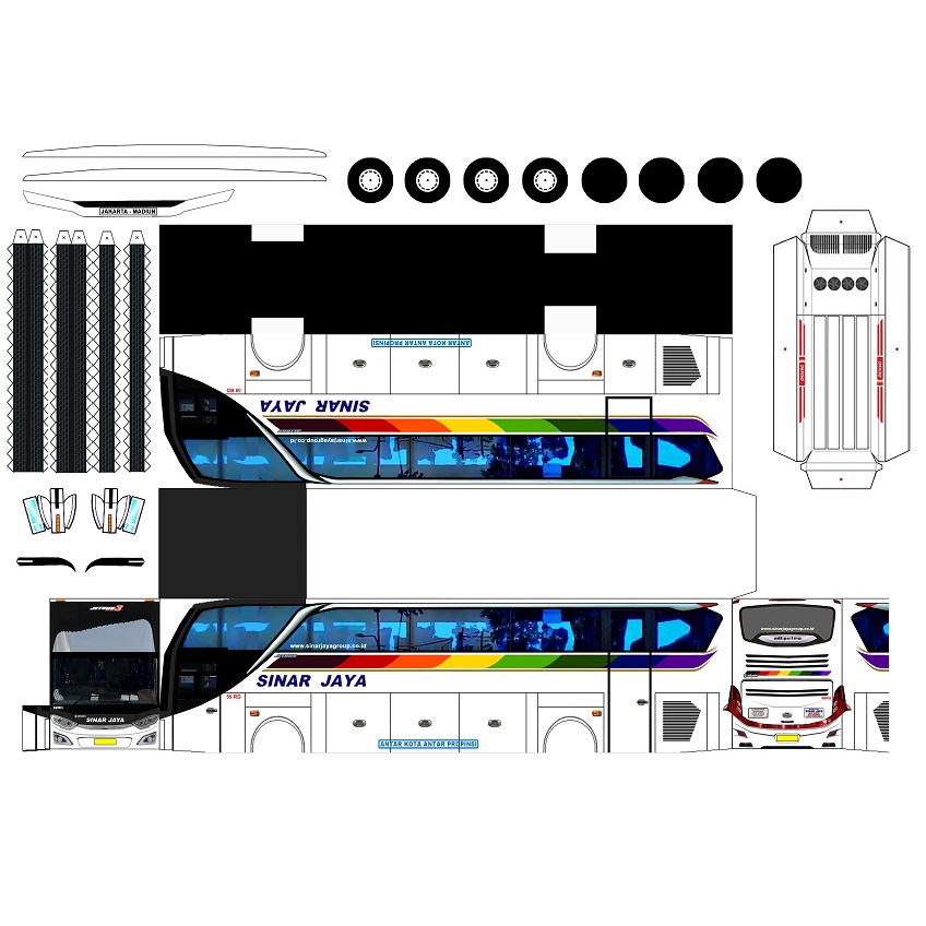 Diy Miniature Bus Sinar Jaya Papercraft Sheet | Shopee Malaysia