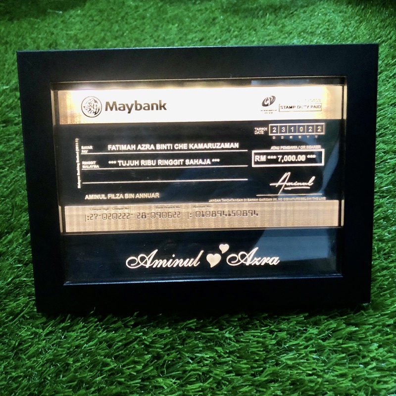 Acrylic mock up cheque dalam frame berlampu LED | Shopee Malaysia