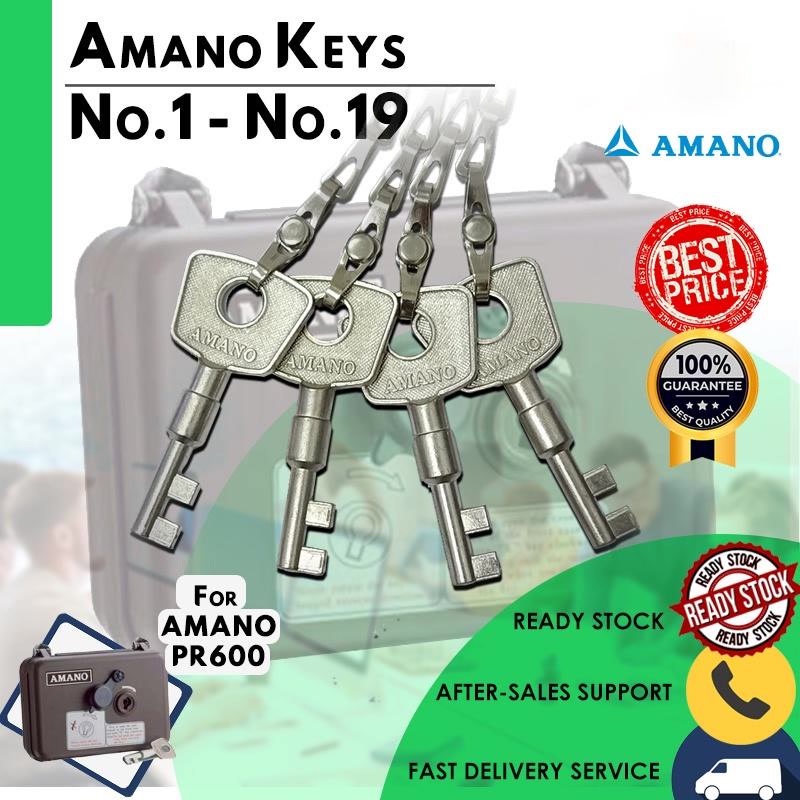 AMANO Station Keys No. 1 - No. 19 Guard Tour Key AMANO Guard Tour ...