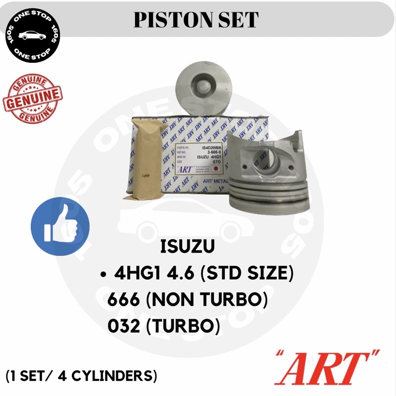 ISUZU 4HG1 4.6 HICOM STD STANDARD JAPAN ART PISTON SET (666 NON-TURBO ...