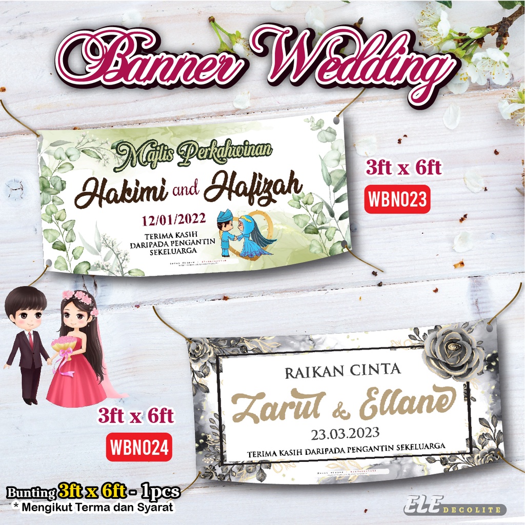 Banner Kahwin 3 X 6/Banner Majlis Perkawinan/Wedding Banner | Shopee ...