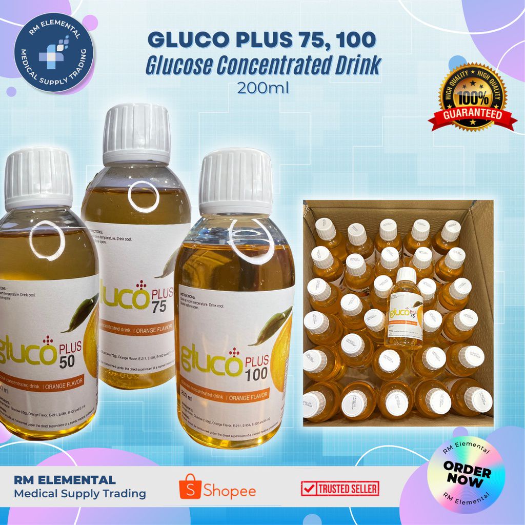 GLUCO PLUS - Glucose Concentrated Drink, 50g 75g 100g 200 ml | Shopee ...