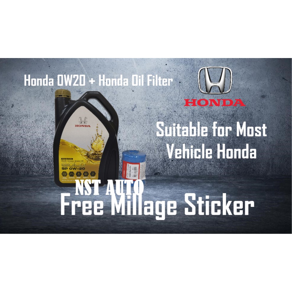 HONDA GENUINE FULLY SYNTHETIC 0W20 (4L) ENGINE OIL WITH HONDA OIL ...