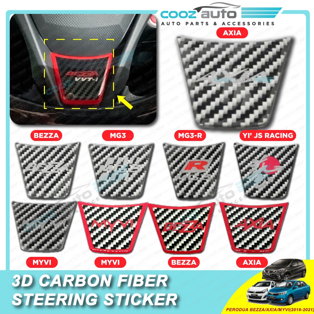 PERODUA MYVI 2018 - 2022 AXIA BEZZA 3D EPOXY CARBON EMBLEM STICKER YI ...