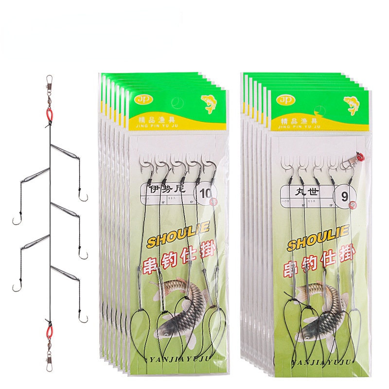 Fishing Hook Barbed 5 Ise Hooks High Carbon String Hook Freshwater Anti ...